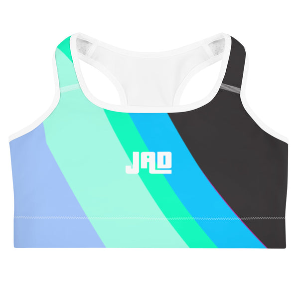 Sports bra "Blue Retro Stripes" – JADSports